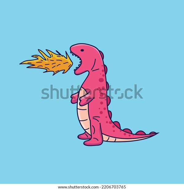 Angry T Rex Mouth Spouting Fire Stock Vector (Royalty Free) 2206703765 ...