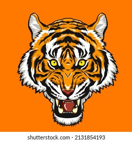 Angry Tiger Face Illustration Vector Design Stock Vector (Royalty Free ...