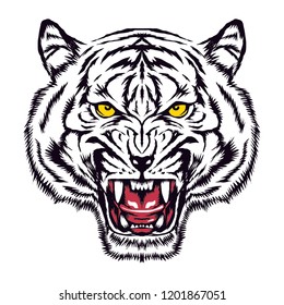 Angry Tiger Face Vector Illustration Design Stock Vector (Royalty Free ...