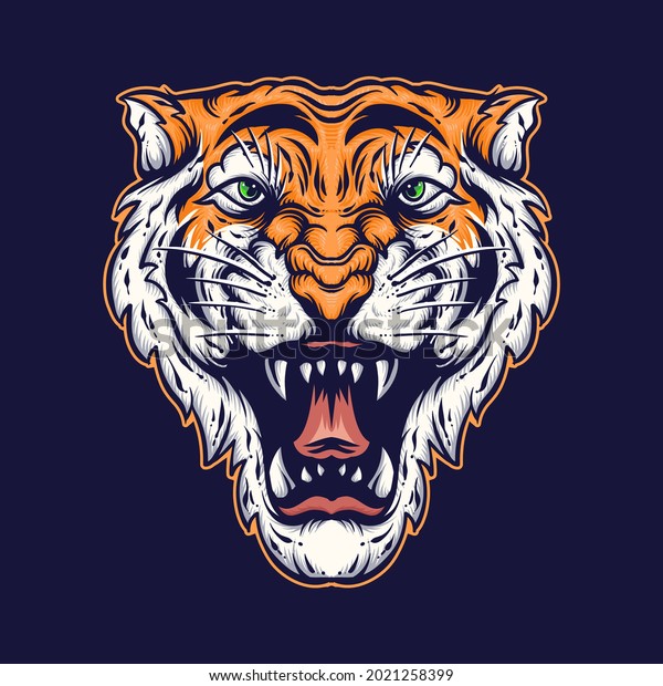 Angry Tiger Face Vector Illustration Stock Vector (Royalty Free) 2021258399 | Shutterstock