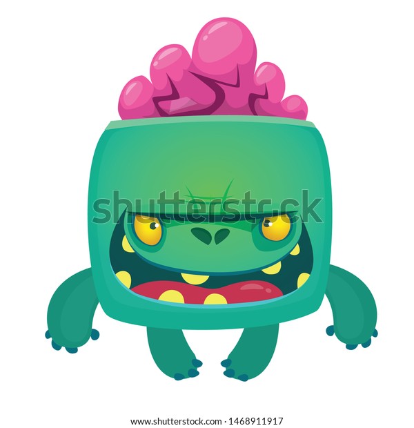 Angry Tiny Cartoon Zombie Character Vector Stock Vector (Royalty Free ...
