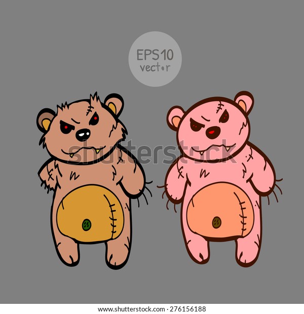 Angry Toy Bears Color Stock Vector (Royalty Free) 276156188 | Shutterstock