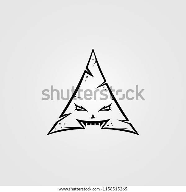 Angry Triangle Monster Icon Sign Symbol Stock Vector (Royalty Free ...