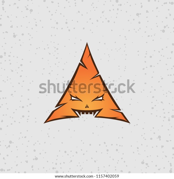 Angry Triangle Monster Icon Sign Symbol Stock Vector (Royalty Free ...