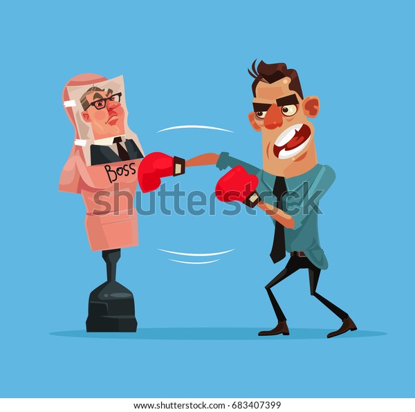 Angry Upset Office Worker Man Character Stock Vector (Royalty Free ...