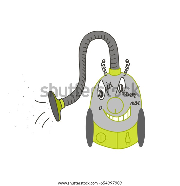 Angry Vacuum Cleaner Vector Illustration Isolated 스톡 벡터(로열티 프리 ...
