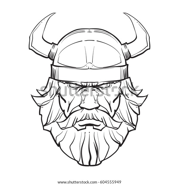 Angry Viking Face Head Sport Mascot Stock Vector (Royalty Free) 604555949