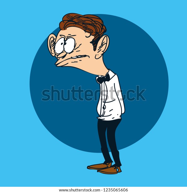 Angry Waiter Cartoon Vector Illustration Background Stock Vector ...