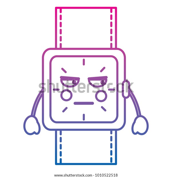 Angry Watch Kawaii Icon Image Stock Vector (Royalty Free) 1010522518 ...