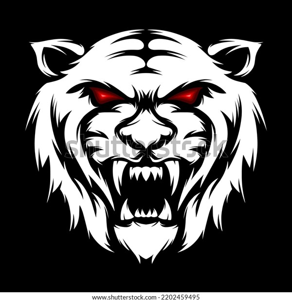 Angry White Tiger Face Drawing Tiger Stock Vector (Royalty Free ...