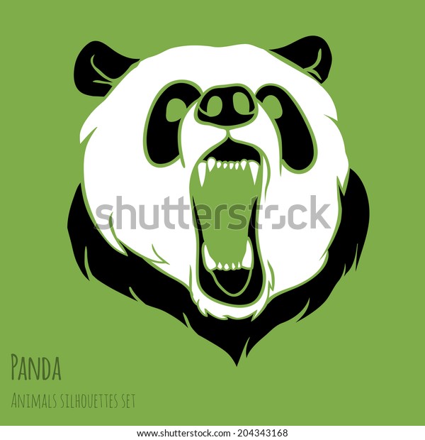 Angry Wild Danger Panda Will Bite Stock Vector (Royalty Free) 204343168 ...