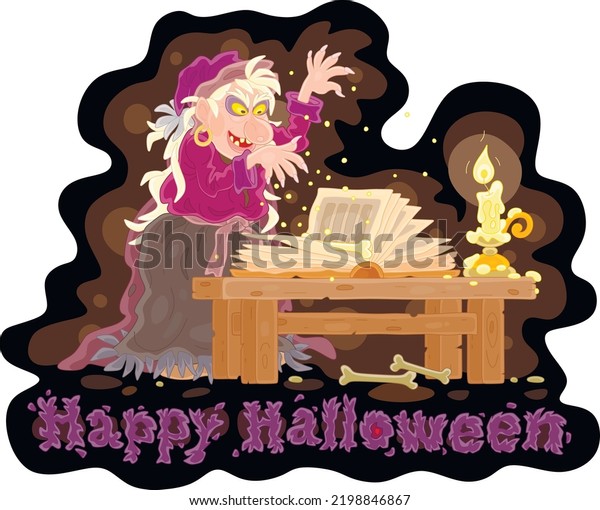 Angry Witch Scary Smile Practicing Witchcraft Stock Vector (Royalty ...
