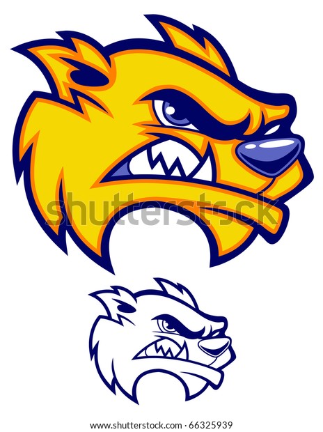 Angry Wolverine Bares His Teeth Snarl Stock Vector (Royalty Free) 66325939