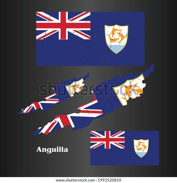 Anguilla Flag Map Grunge Texture Vector Stock Vector (Royalty Free ...