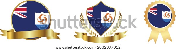 Anguilla Flags Symbols Countries Map Stock Vector (Royalty Free ...