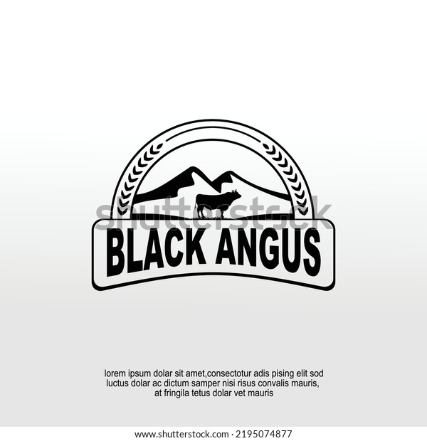Angus Cattle Farm Logo Design Idea Stock Vector (Royalty Free ...