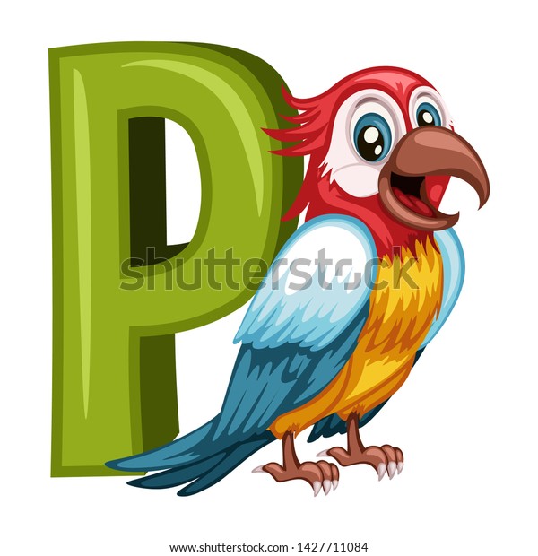 Animal Alphabet P Parrot Vector Illustration Stock Vector (Royalty Free ...