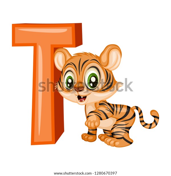 Animal Alphabet T Tiger Vector Illustration Stock Vector (Royalty Free ...