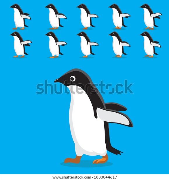 Animal Animation Sequence Adelie Penguin Cartoon Stock Vector (Royalty ...