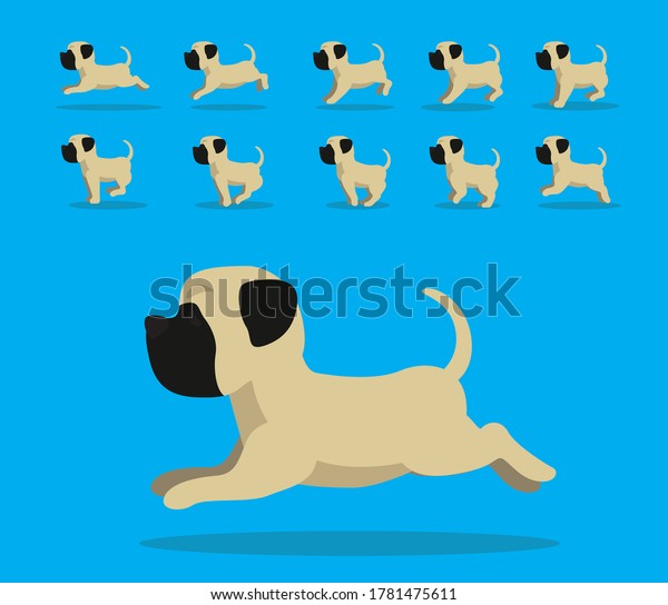 Animal Animation Sequence Dog Mastiff Cartoon Stock Vector (Royalty ...