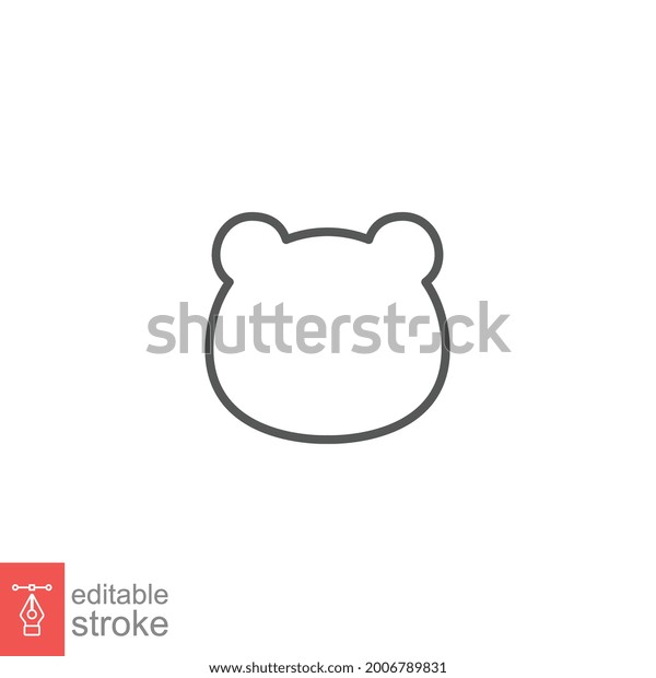 Animal Bear Head Shape Icon Outline Stock Vector (Royalty Free) 2006789831