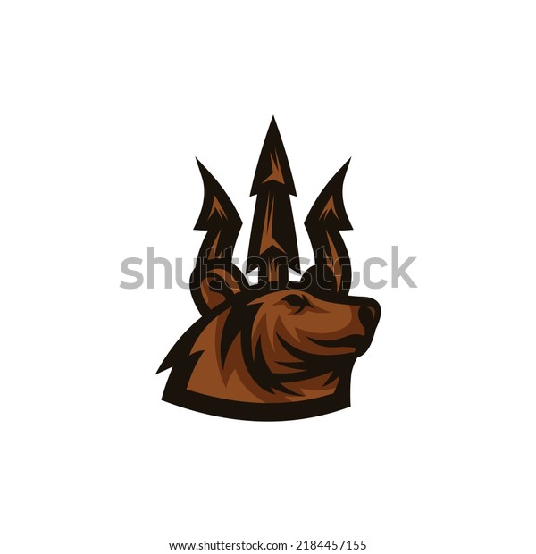 Animal Bear Trident Logo Design Stock Vector (Royalty Free) 2184457155 ...