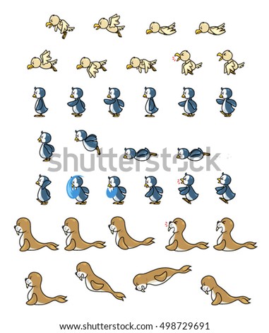 Animal Enemies Game Sprites Suitable Tapping 库存矢量图（免版税） 498729691 ...