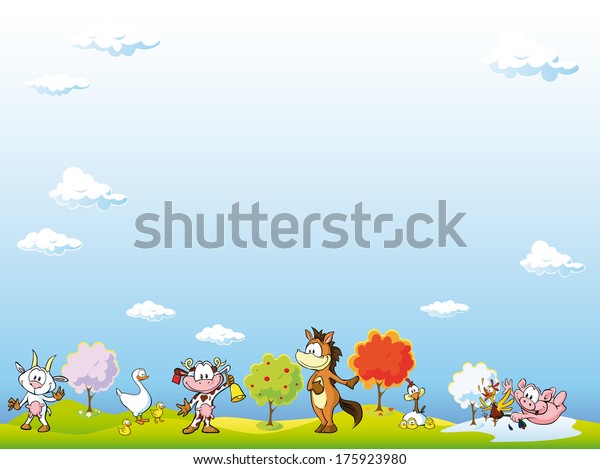 Animal Farm Background Stock Vector (Royalty Free) 175923980 | Shutterstock