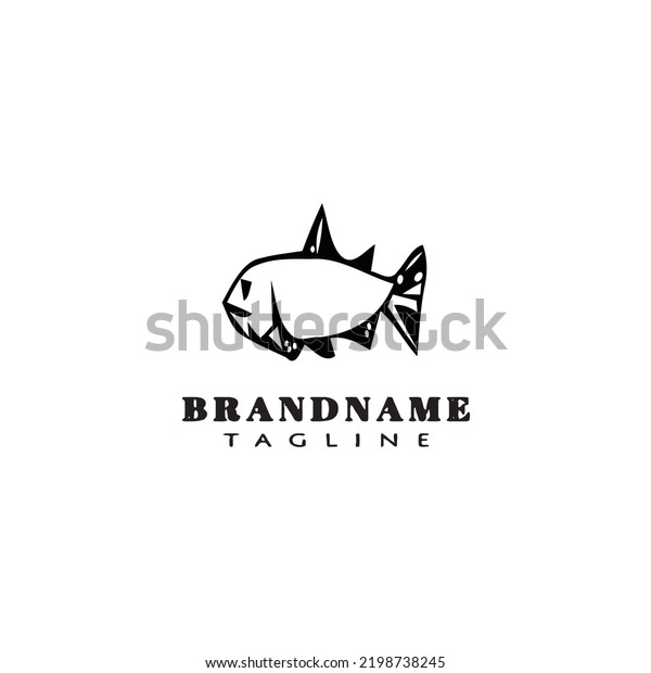 Animal Fish Cartoon Logo Template Icon Stock Vector (Royalty Free ...
