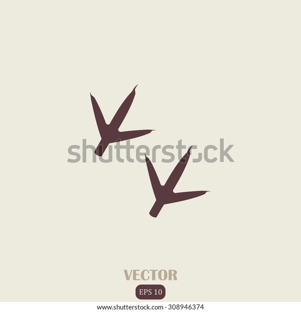Animal Footprint Hen Vector Icon Stock Vector (Royalty Free) 308946374 ...