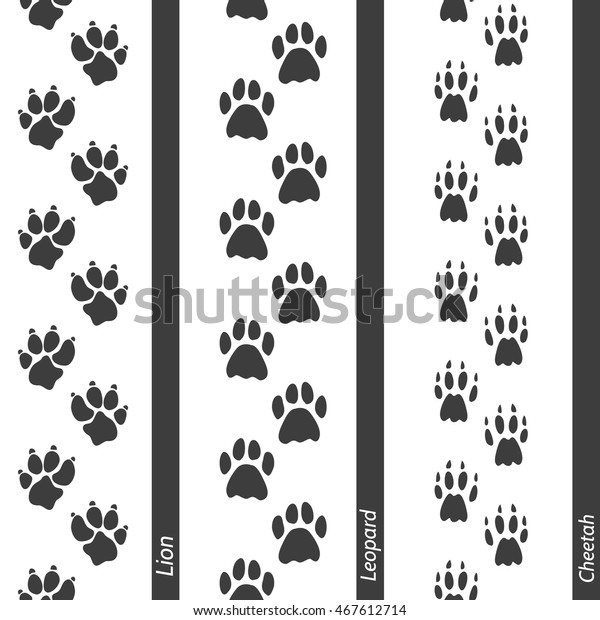 Animal Footprints Seamless Border Set Vector Stock Vector (Royalty Free ...