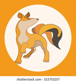 Animal Fox Cartoon Theme Elements Stock Vector (Royalty Free) 315753257 ...