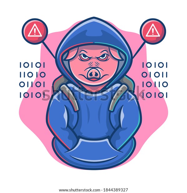 Animal Hacker Mascot Cartoon Vector Illustration Stock Vector (Royalty ...