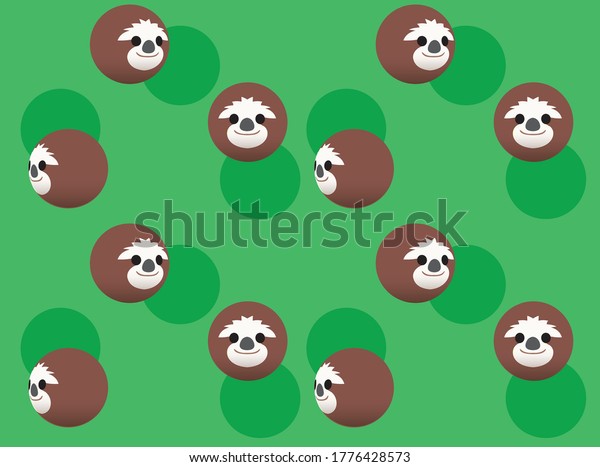 Animal Head Sloth Animate Spinning Vector Stock Vector (Royalty Free ...