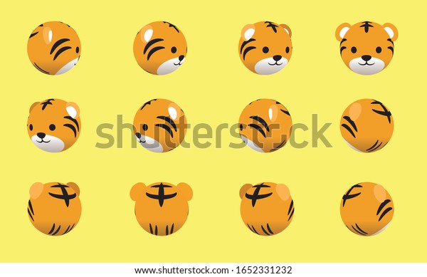 Animal Head Tiger Animate Spinning Vector 库存矢量图（免版税）1652331232 ...