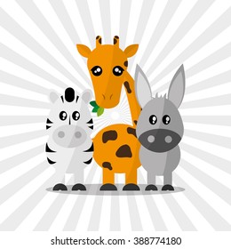 Cartoon Animal Card Stock Vector (Royalty Free) 90069958