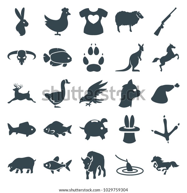Animal Icons Set 25 Editable Filled Stock Vector (Royalty Free ...