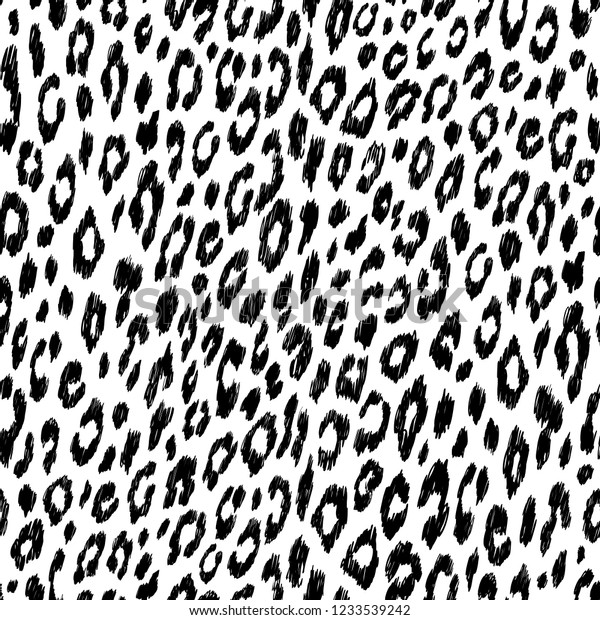 Animal Leopard Fur Seamless Pattern Black Stock Vector (Royalty Free ...