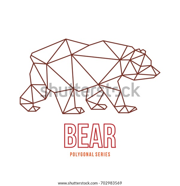 ANIMAL LOGO ICON SYMBOL TRIANGLE GEOMETRIC BEAR POLYGON