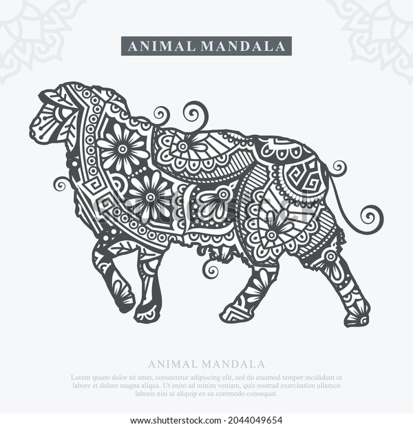 Animal Mandala Vector Zentangle Animal Art Stock Vector (Royalty Free ...