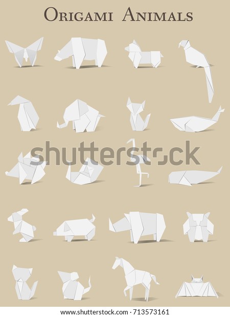Animal Origami Vector Stock Vector (Royalty Free) 713573161 | Shutterstock