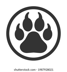 Animal Paw Print Claws Vector Icon Stock Vector (Royalty Free ...