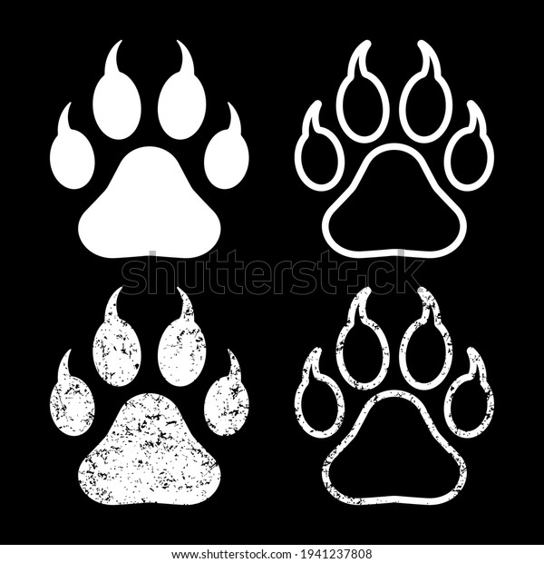 Animal Paw Print Claws Vector Icon Stock Vector (Royalty Free ...