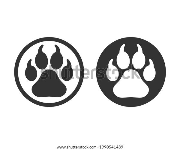 Animal Paw Print Claws Vector Icon Stock Vector (Royalty Free ...