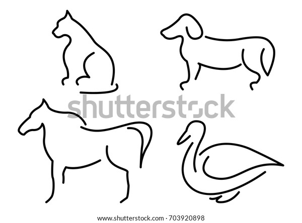 Animal Pictogram Set 스톡 벡터(로열티 프리) 703920898