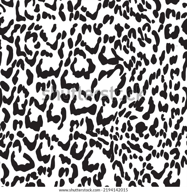 Animal Print Seamless Pattern Black Realistic Stock Vector (Royalty ...