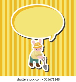 Animal Rabbit Worker Cartoon Theme Elements Stock Vector (Royalty Free ...