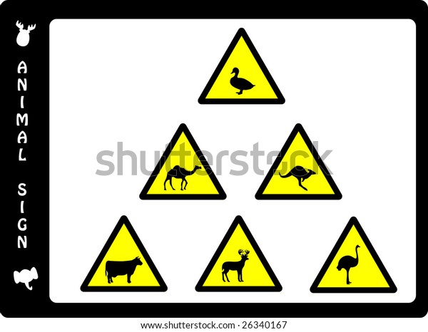 Animal Road Sign Vector Stock Vector (Royalty Free) 26340167