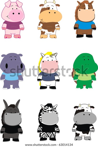 Animal Set Vector Format Very Easy Stock Vector (Royalty Free) 63014134 ...