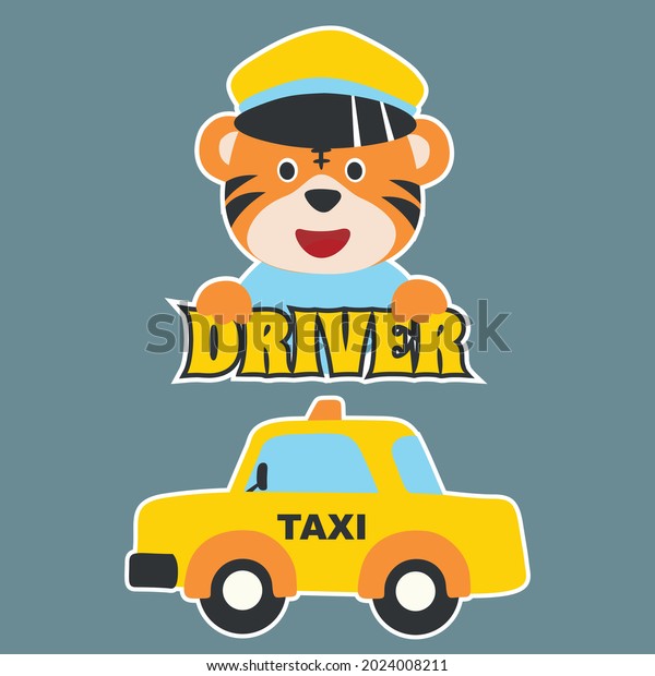 Animal Taxi Driver Vector Cartoon Illustration Stock Vector (Royalty ...